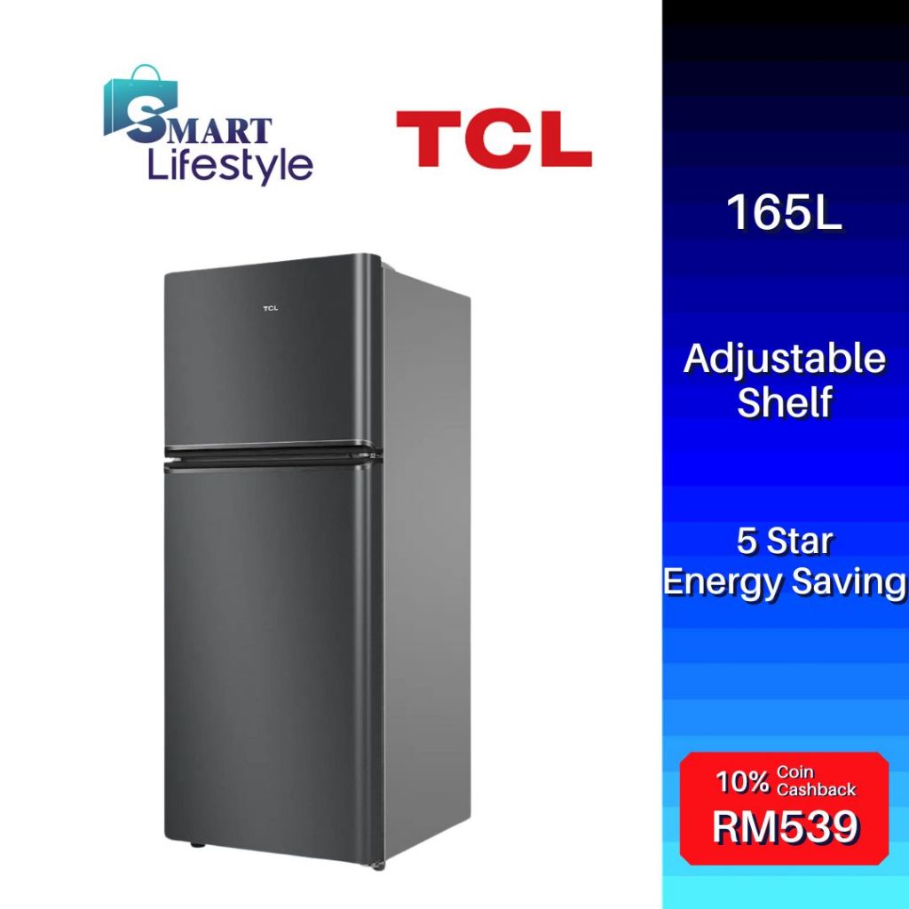TCL 165L Two-Door Top Mounted Refrigerator TRTM-W1650S1 | Shopee Malaysia