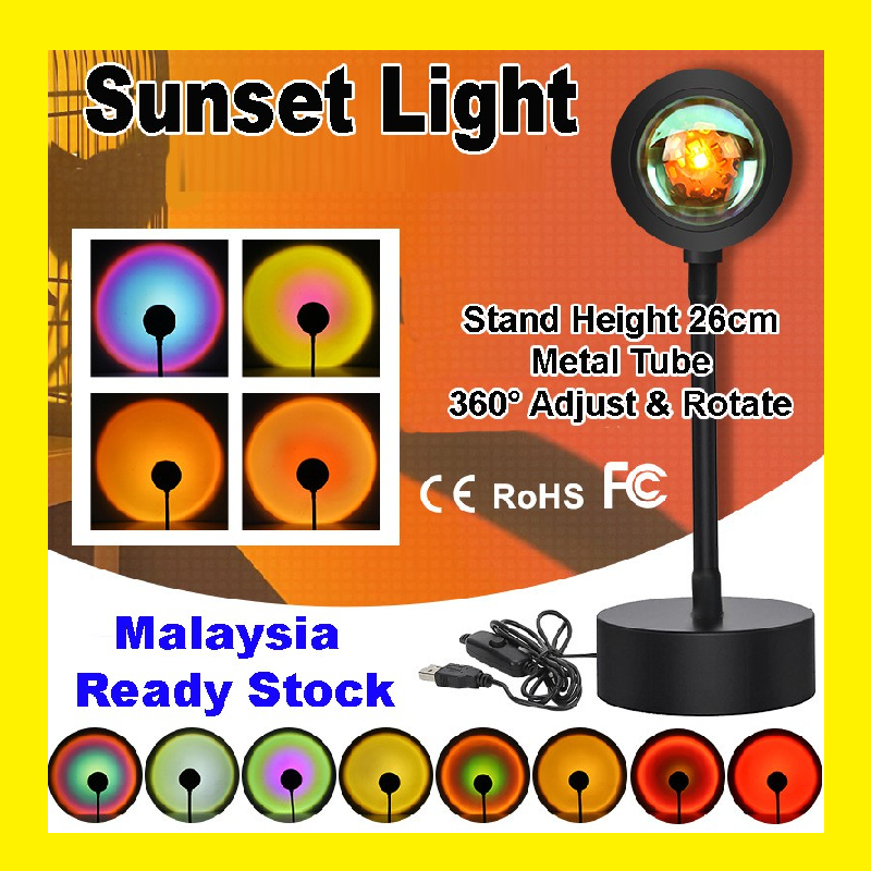 Clearance Rainbow Sunset Lamp Led Projector Sunset Light Night Lamp ...