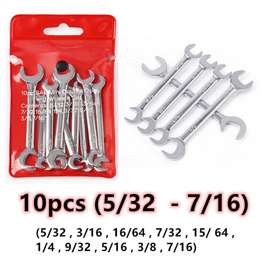 (4-11mm) (5/32-7/16) 10pcs Mini Combination Wrench Torque and Socket ...