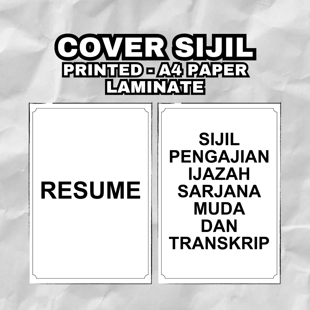 printed cover sijil susun fail sijil yang dah dilaminate saiz A4 terus ...