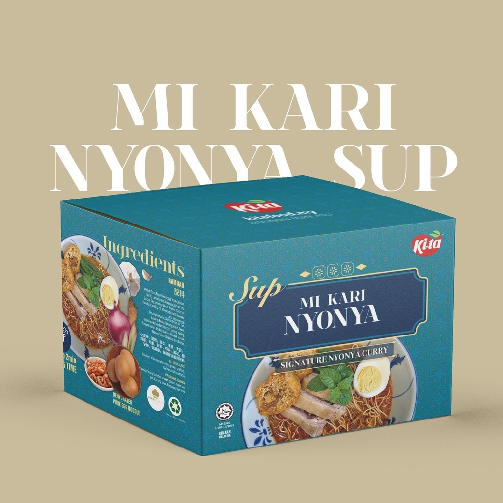 Ki.ta Soup Curry Nyonya Wantan Mee Halal (Instant Noodle Halal) - Bundle Box (115g x 4 Packs ...