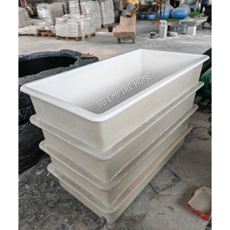 NEX 4 x2x3 White Fiberglass Fish Tank Water Pond Aquarium Heavy Duty ...