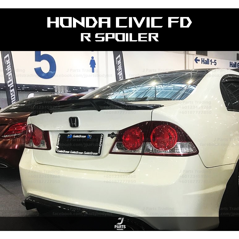 Honda Civic FD R Spoiler Renntech Design GT Wing Duck Tail Skirt Type R Mugen RR Sport Car Kapal ...