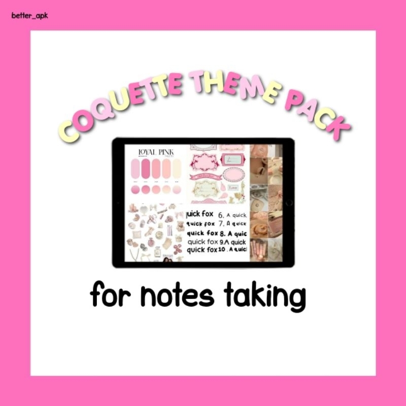 COQUETTE THEME STARTER PACK DIGITAL NOTES TAKING | Shopee Malaysia