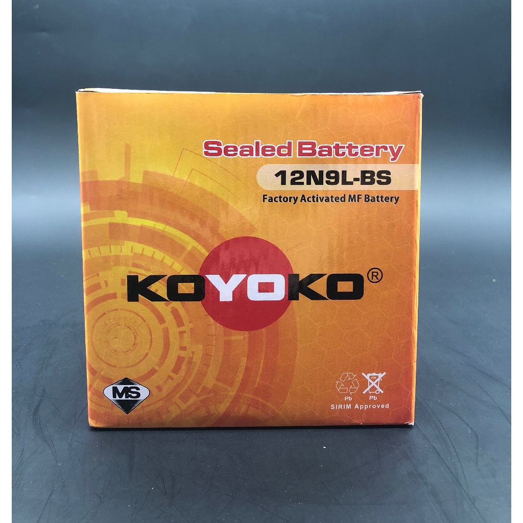 KOYOKO NANOGEL BATTERY BATERI MOTOSIKAL 12N9L-BS JAGUH SIRIM CERTIFIED ...