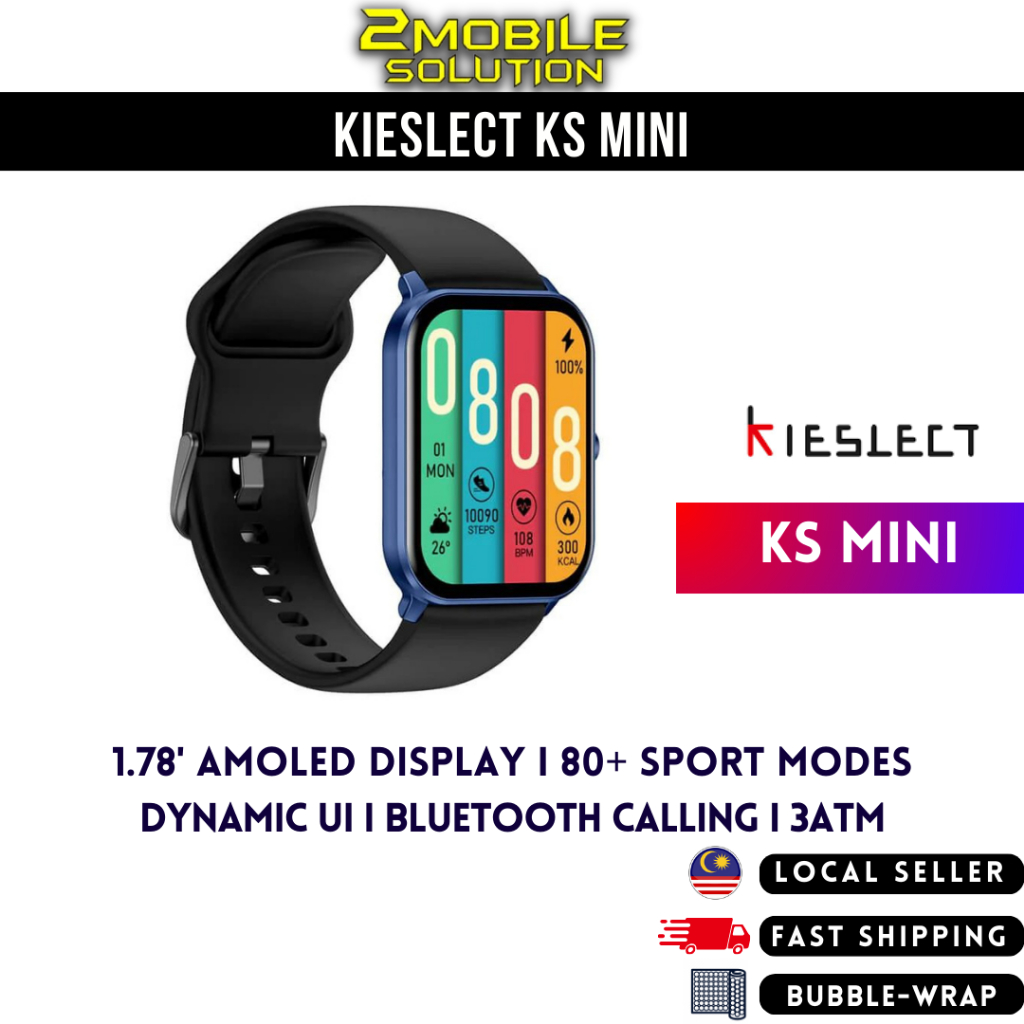 KIESLECT Smartwatch KS 2 I KS Mini [AMOLED Display I 24/7 Health Monitor I Bluetooth Calling I ...