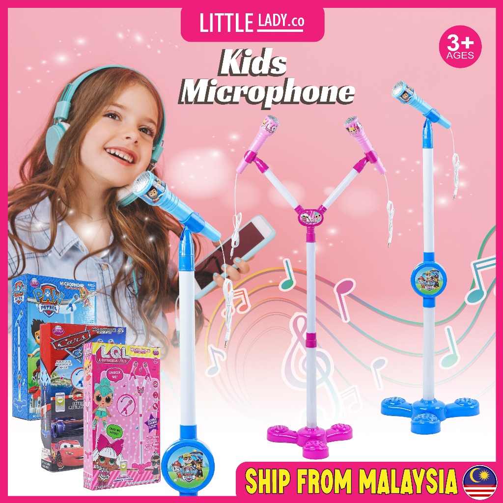 Microphone Karaoke Standing Toys For Kids With Light Music Singing ...