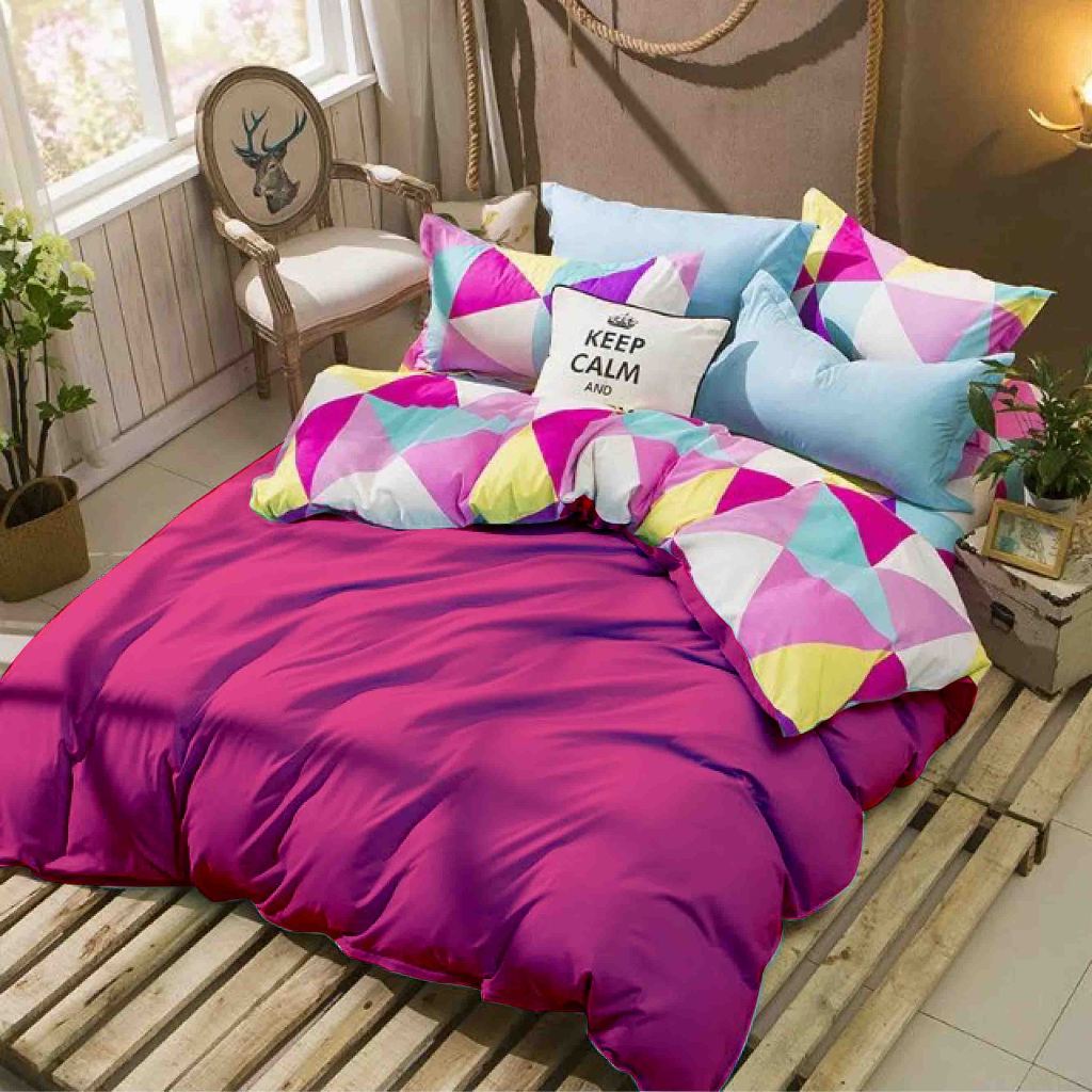 [100% Microfiber Reversible Comforter - Queen Size] TruHome Comforter ...