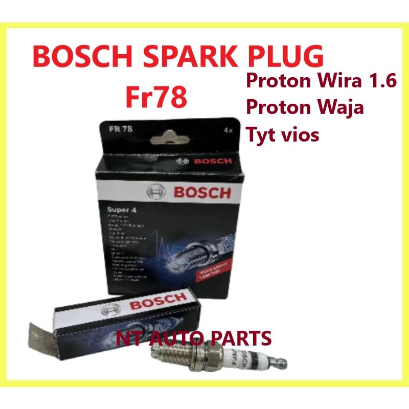 BOSCH SUPER 4 FR78X Spark Plug - Proton Wira 1.6 Waja 1.6 Vios NCP42 ...