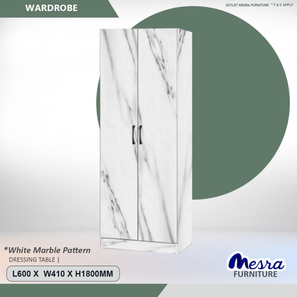 MESRA - 2 Door Wardrobe /Almari Baju 2 pintu / Almari Pakaian / almari ...
