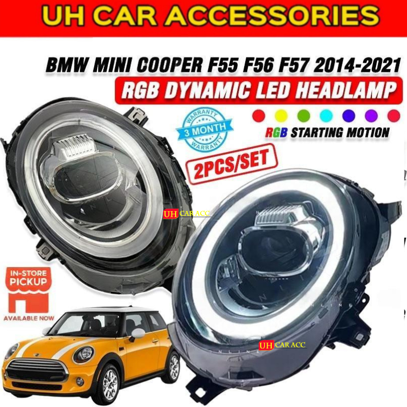 BMW MINI COOPER F55 F56 F57 2014 - 2021 RGB DYNAMIC LED HEADLAMP ...