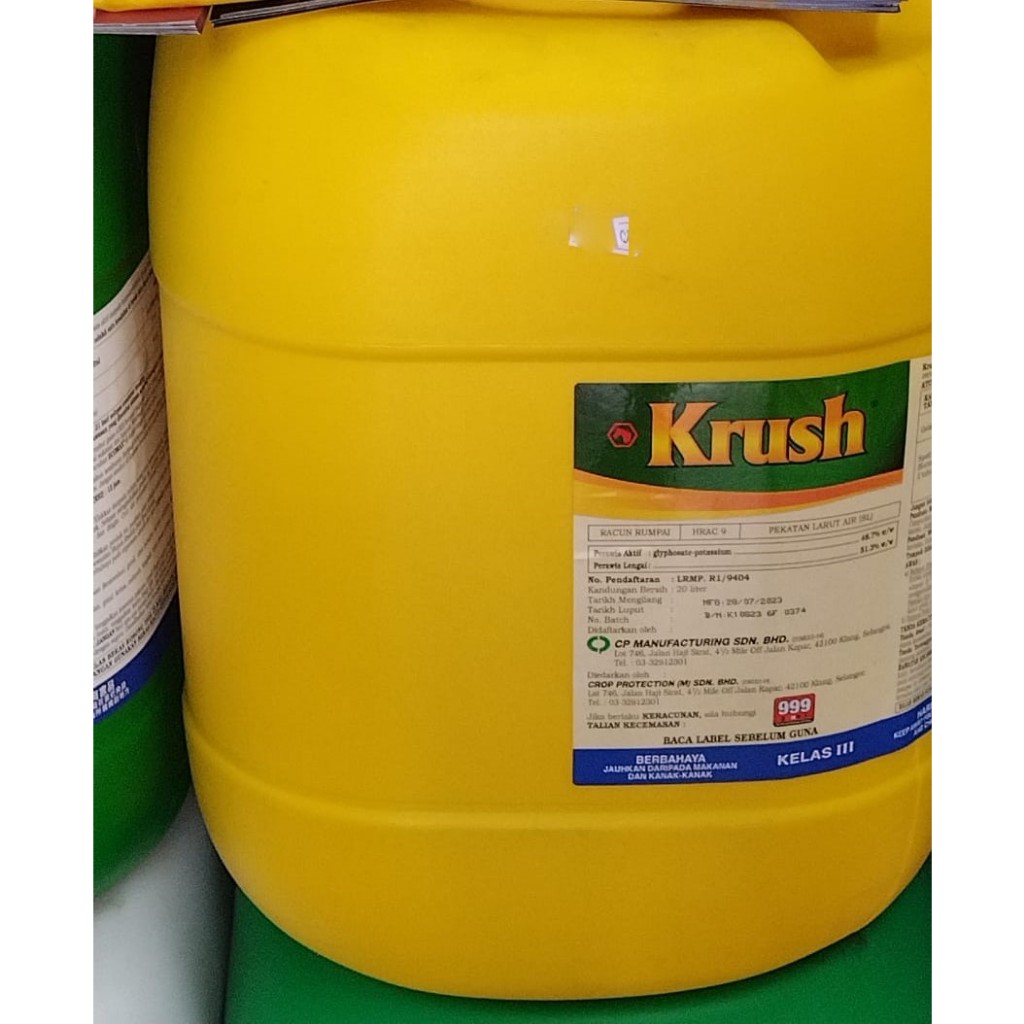 Krush Glyphosate-potassium 48.7% Herbicide 20L (order1 by 1) Racun ...