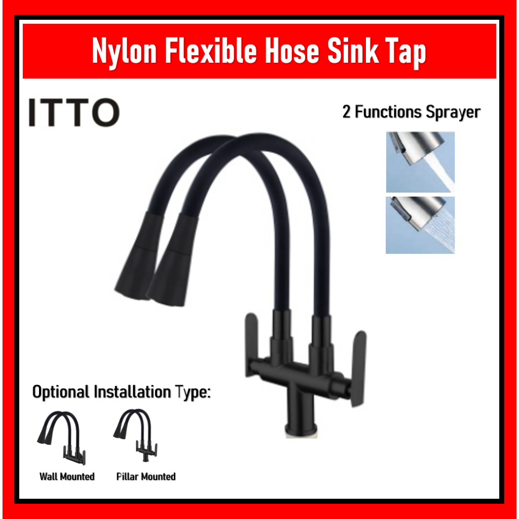 ITTO 1549S5-AD2-BL SUS304 Black Stainless Steel Kitchen Sink Tap ...