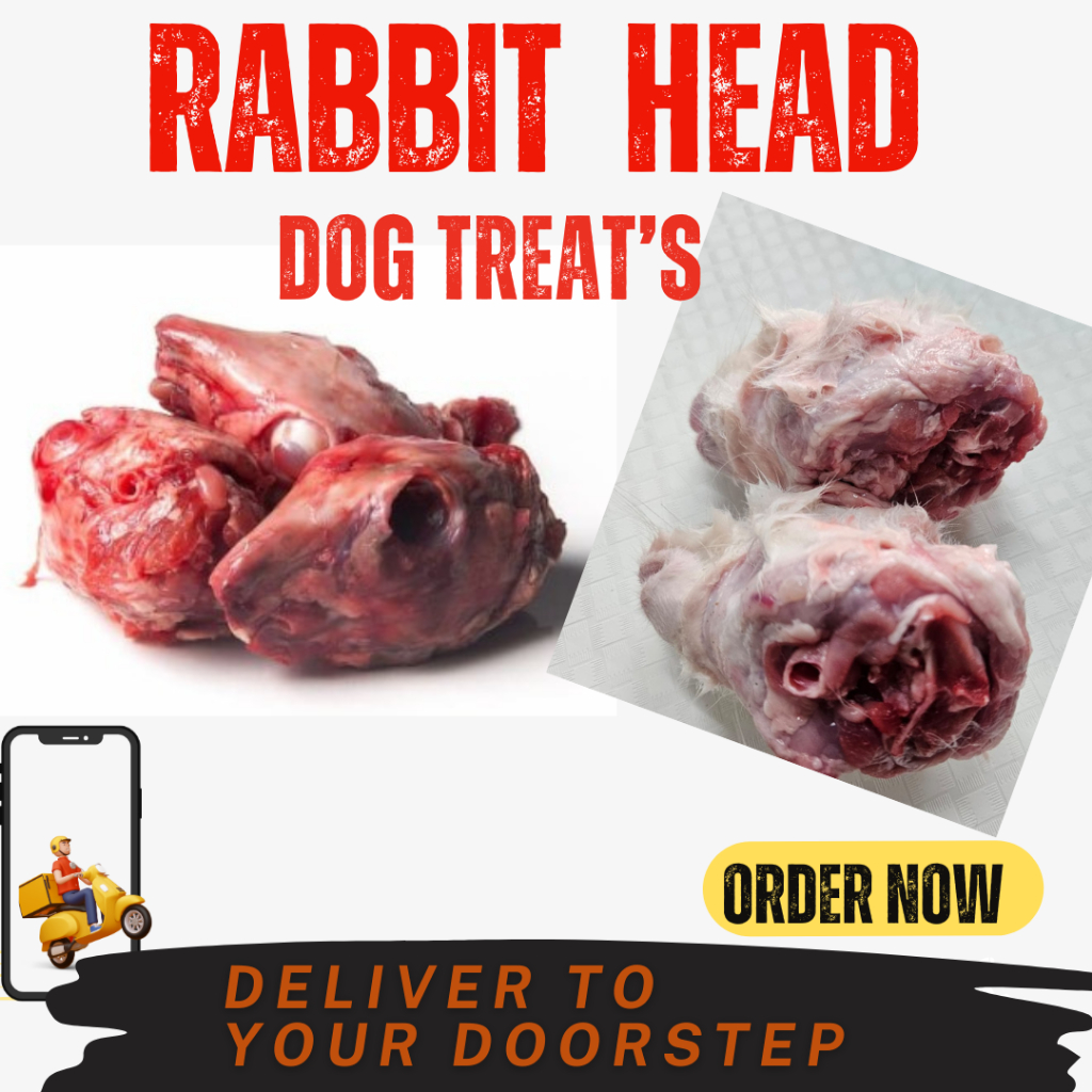 10pcs -Frozen Rabbit Head for Dogs 🐕🐕‍🦺🦮 - Raw Meat Healthy Diet Dog ...