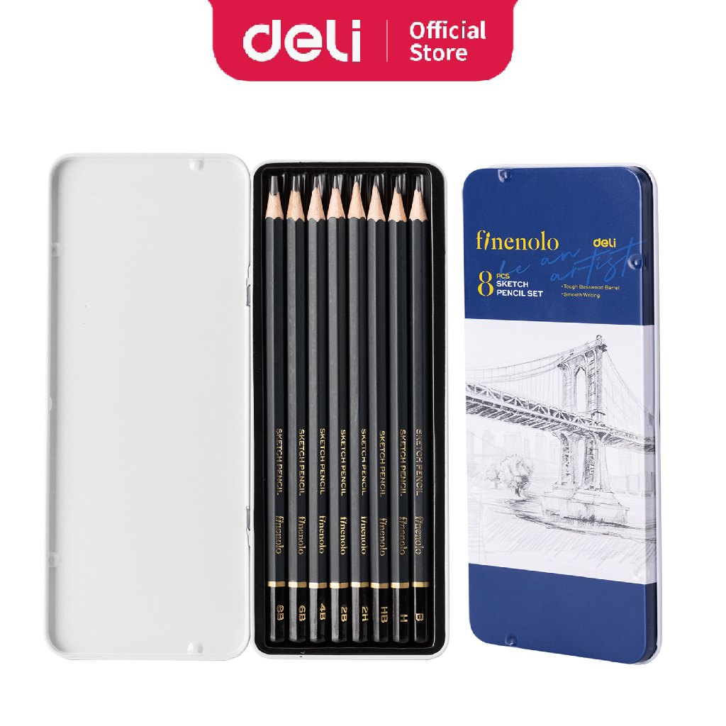 Deli Finenolo Sketch Pen Set 2H-8B Sketching Pencil (8 Pcs) EC26 ...