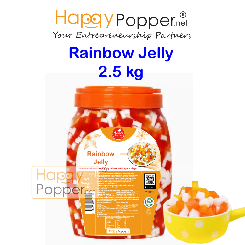 Happypopper Coconut Rainbow Jelly Color Jelly Q Jelly 3.8Kg 2.5Kg ...