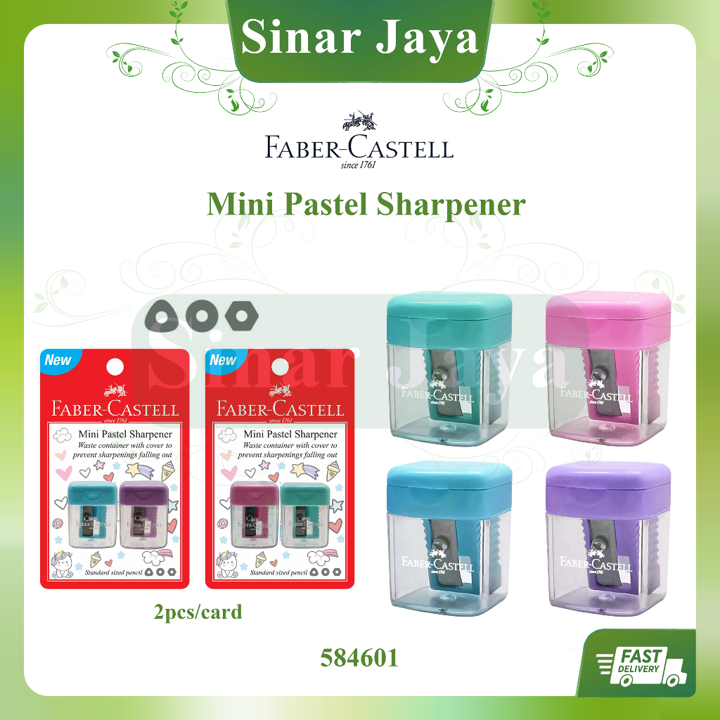 [SJ] Faber-Castell Mini Pastel Sharpener 584601 (1card = 2pcs) | Shopee ...