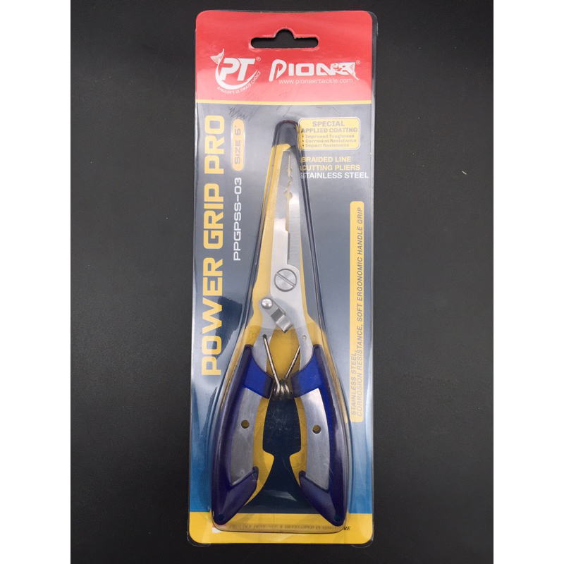 PIONEER POWER GRIP PRO SPLIT RING PLIER PPGPSS-03/STAINLESS STEEL BRAIDED LINE CUTTING PLIERS ...