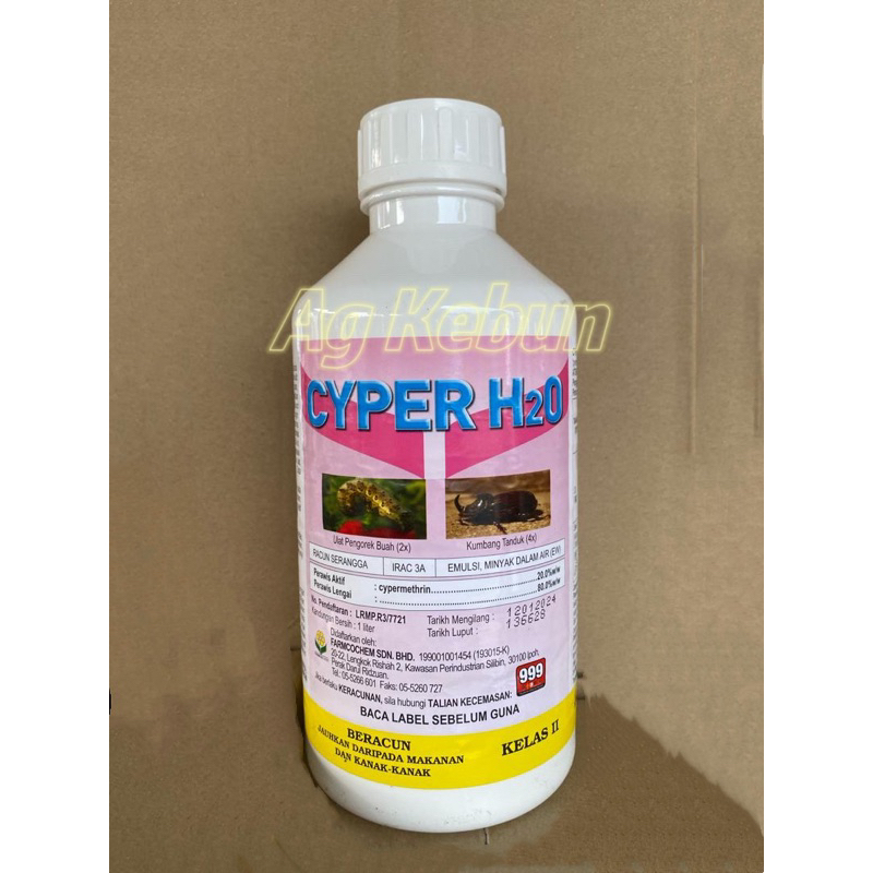 Cyper H20 1Liter/Farmcochem/Racun Serangga/Cypermethrin 20% | Shopee ...