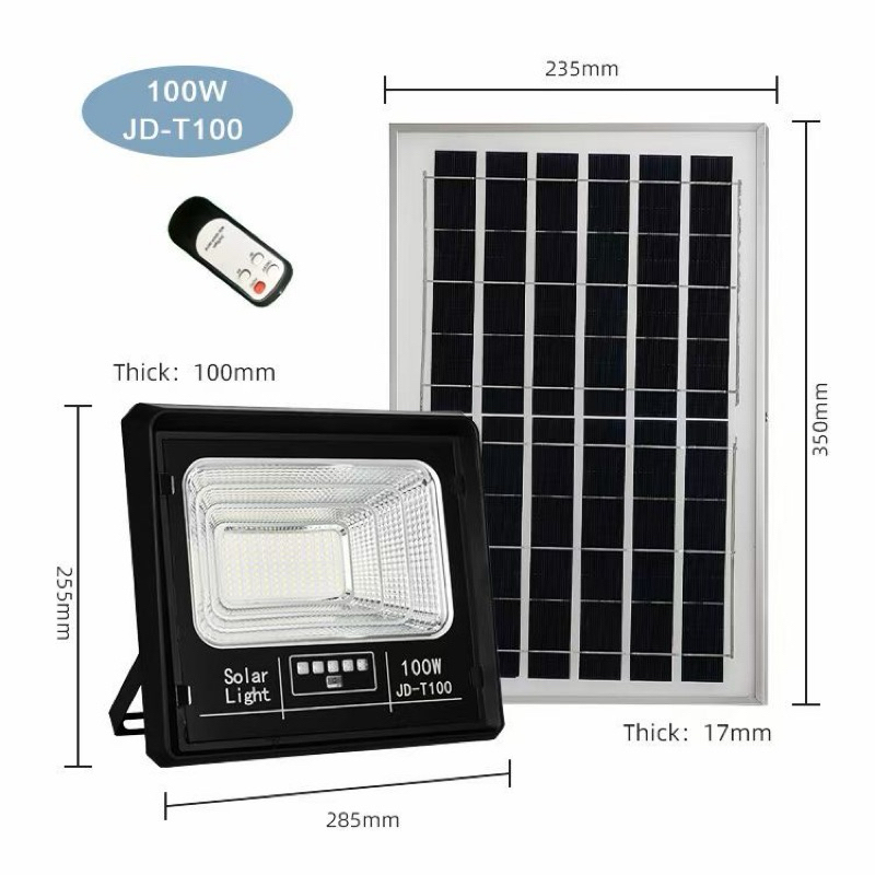 100 WATT JD T-SERIES LED SOLAR FLOOD / SPOT LIGHT 100W / LAMPU SOLAR ...