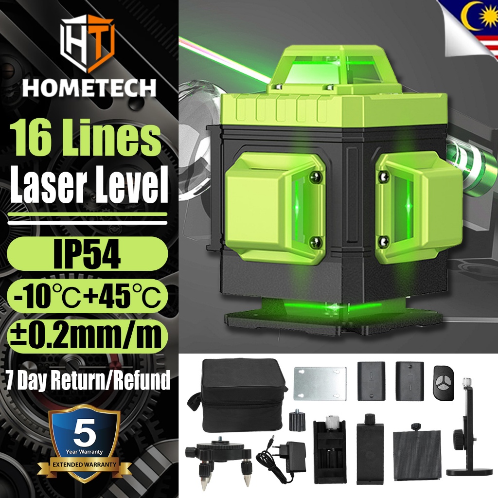 🔥5-year warranty🔥16 Line 4D Laser Level 360° Smart Leveling Measurement ...