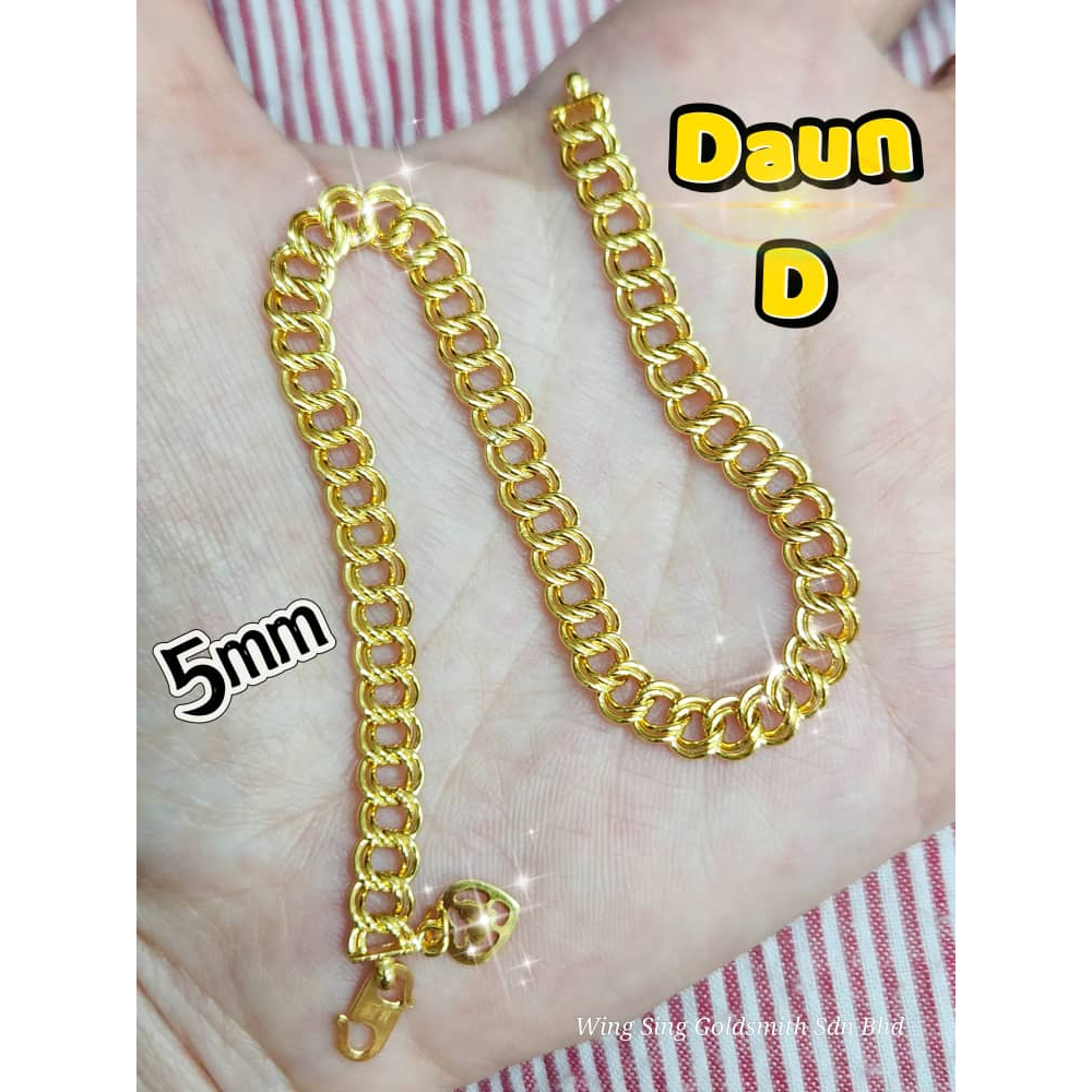 Wing Sing Rantai Tangan Coco Pasir Bajet Emas 916/ Wing Sing 916 Gold Budget Coco Sandy Bracelet ...