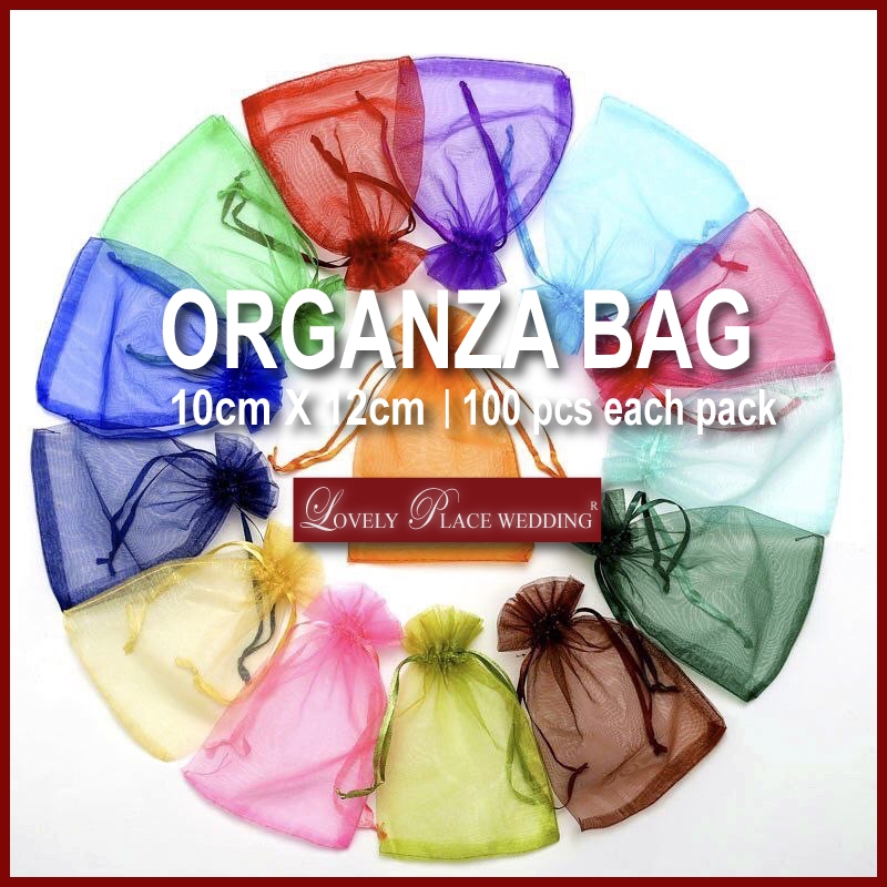 100pcs ORGANZA BAG / POUCH / UNCANG 10CM X 12CM | Shopee Malaysia