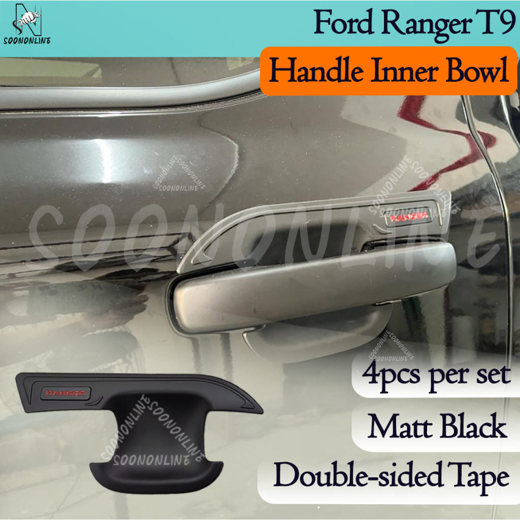 Ford Ranger Door Inner Cover Matt Black Ranger Door Handle Inner Bowl ...