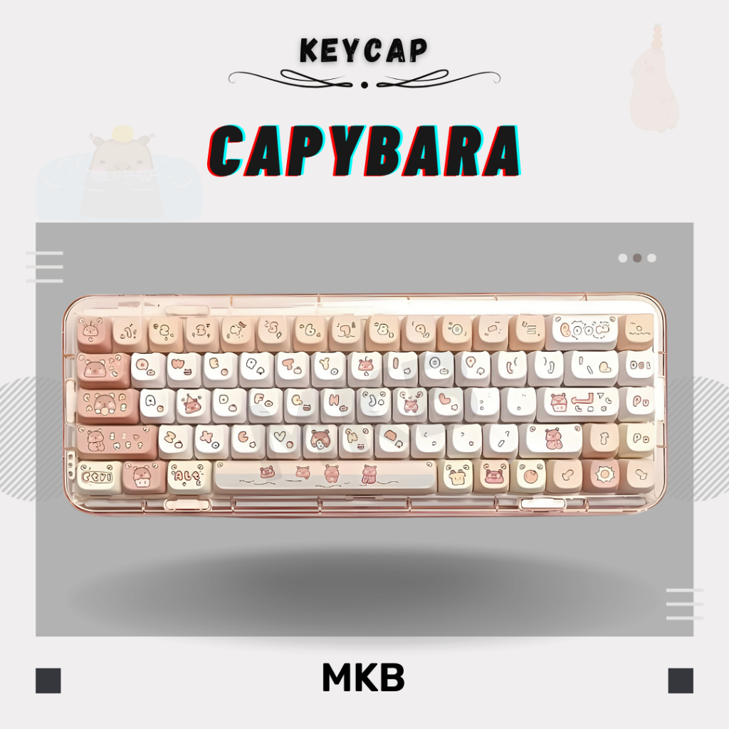 MKB Capybara PBT Dye-Sublimation MAO Profile Keycap Set for Mechanical ...