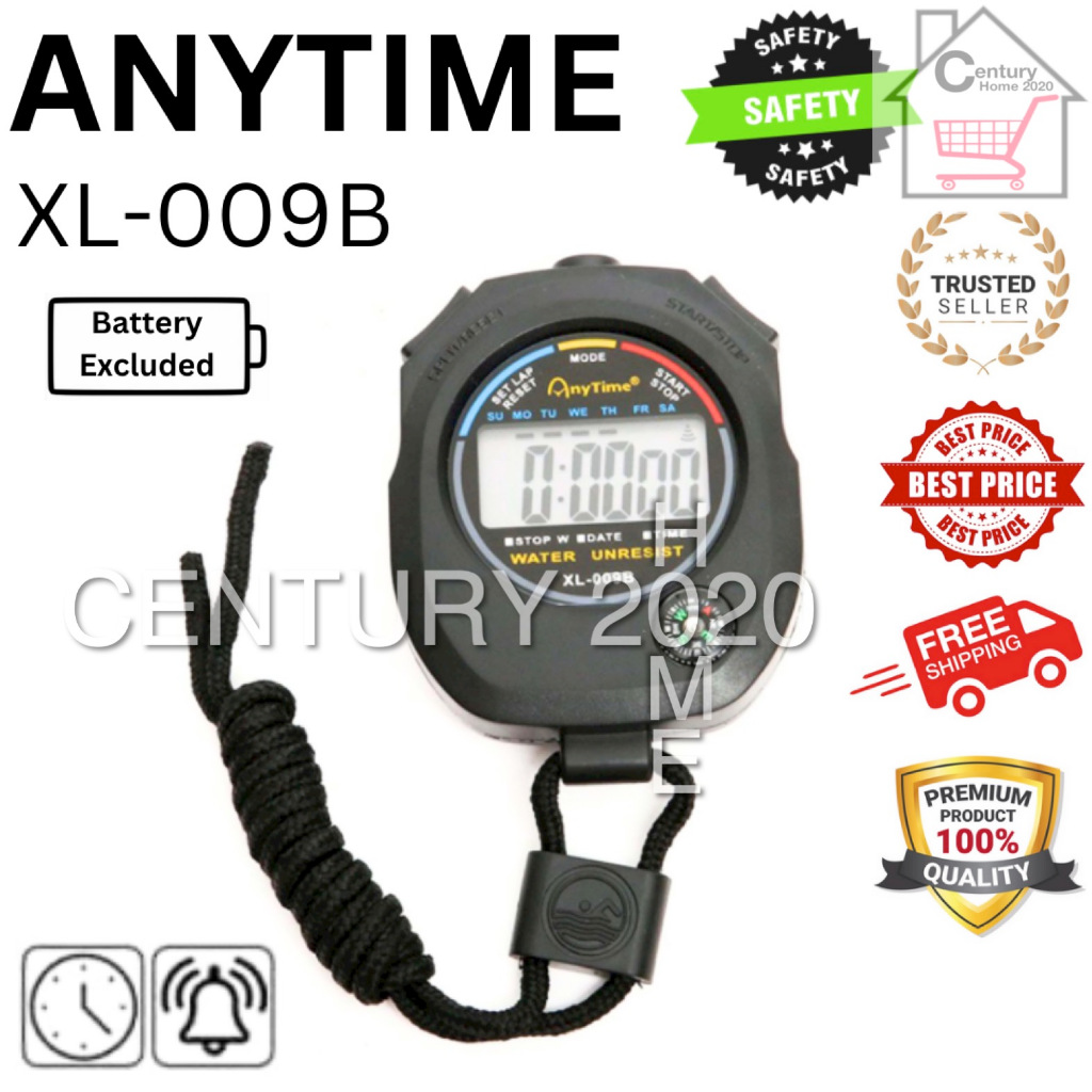 ANYTIME XL-009B Digital Stopwatch Black | Shopee Malaysia
