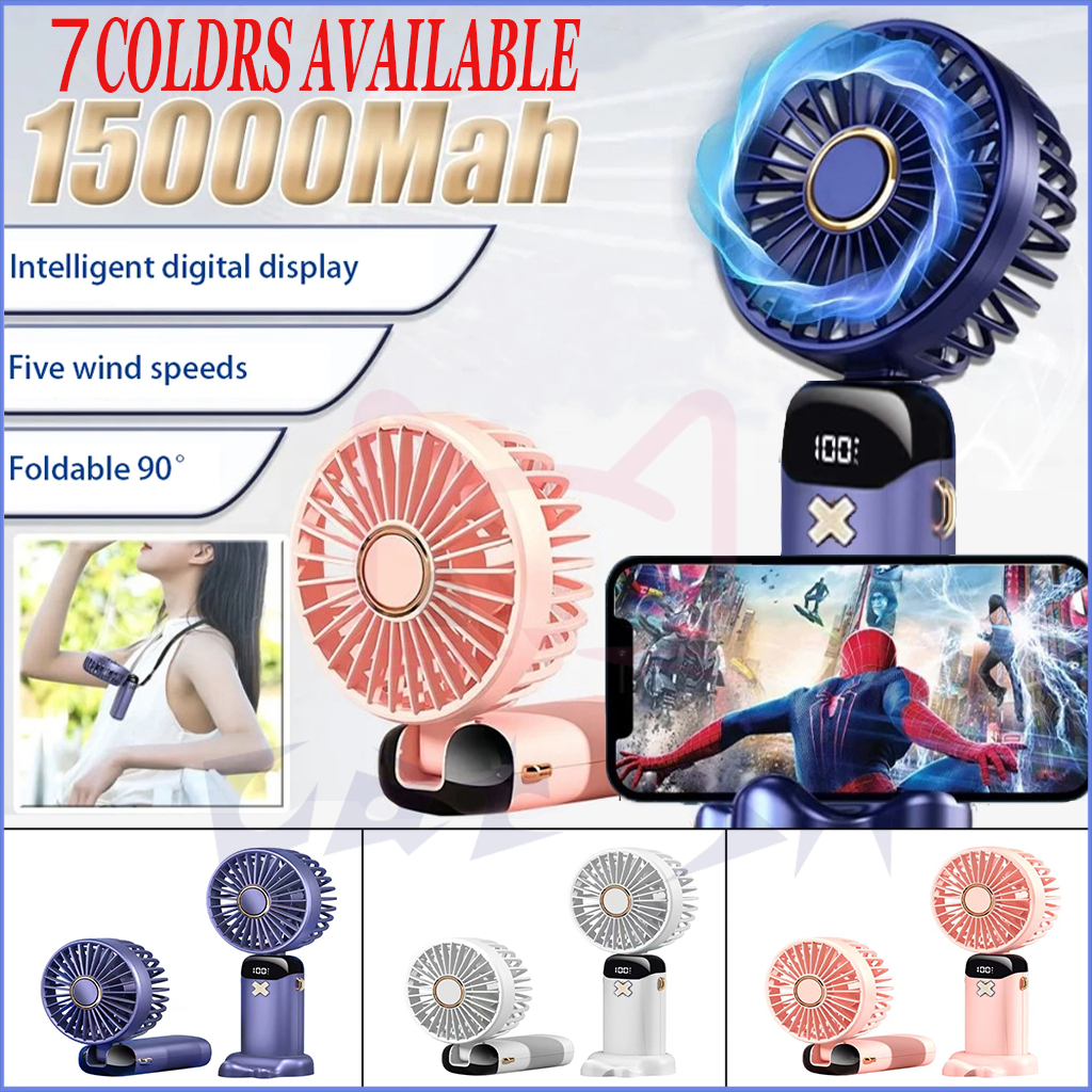 Mini Fan Portable Fan 15000mAh Battery Rechargeable Usb Fan Strong Wind ...