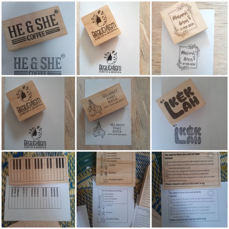 WOODEN STAMP CUSTOM COP SAIZ BESAR CUSTOM SAIZ | Shopee Malaysia