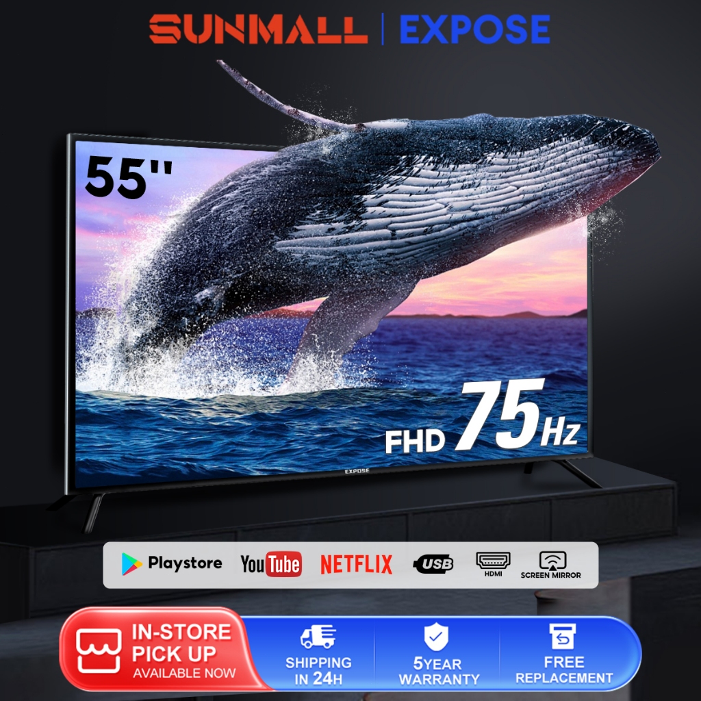 Smart TV 50 Inch Android TV 55 Inch LED WIFI FULL HD HDMI 5 year ...