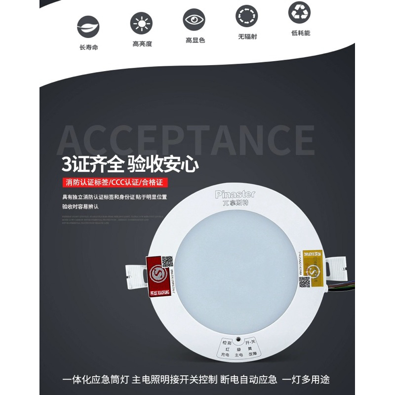 Pinaster Emergency Ceiling Light Recessed Downlight Lampu Emergency ...