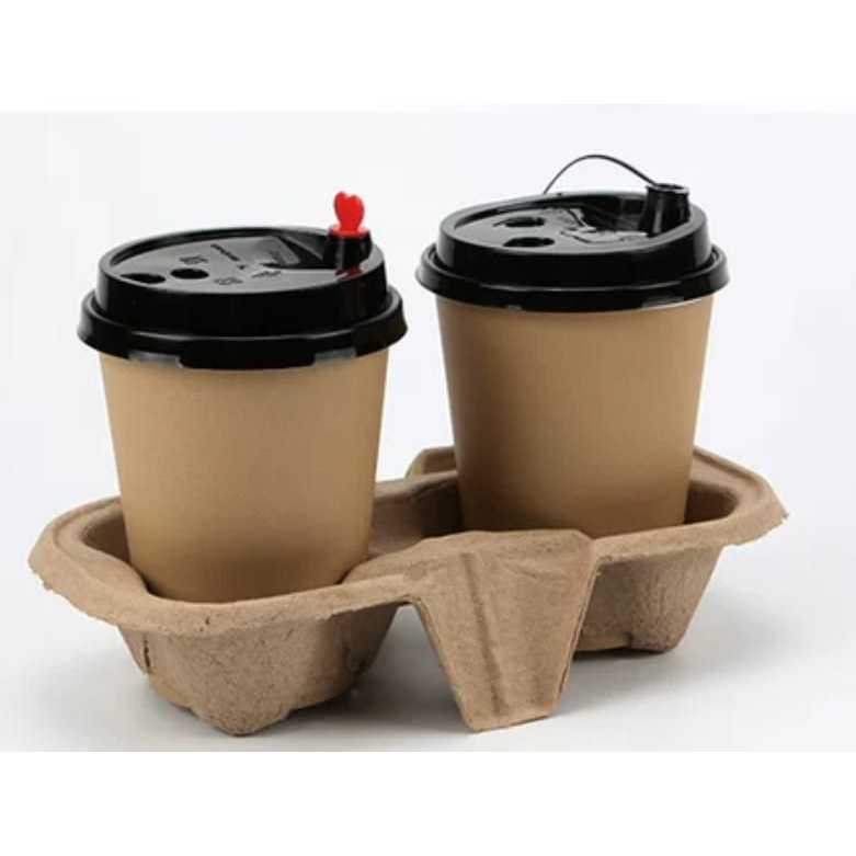 100pcs Paper Cup Holder/ 2 Cups Disposable Pulp Paper Cup Holder ...