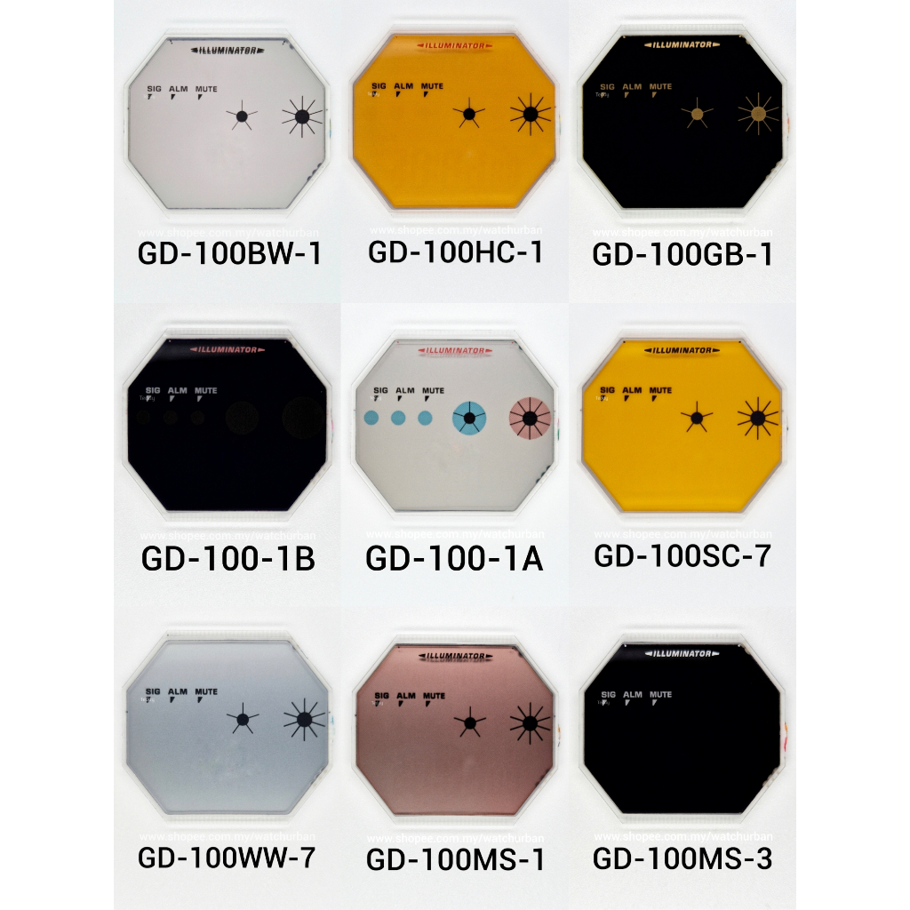 CASIO G-SHOCK LCD GD100 100% ORIGINAL GD-100GB-1 GD-100MS-3 GD-100MS-1 ...