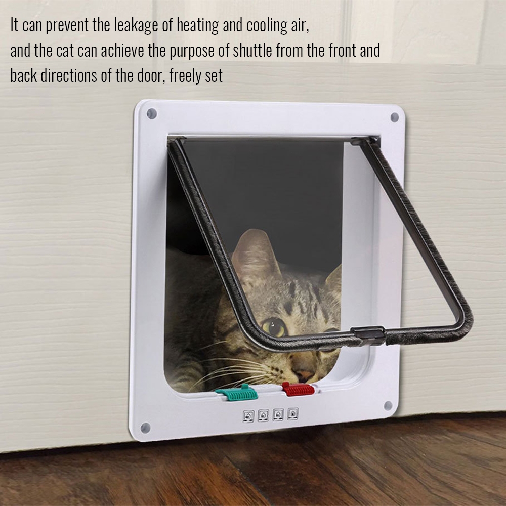 4-Way Locking Pet Door Frame Lockable Dog and Gate Cat Flap Door ...