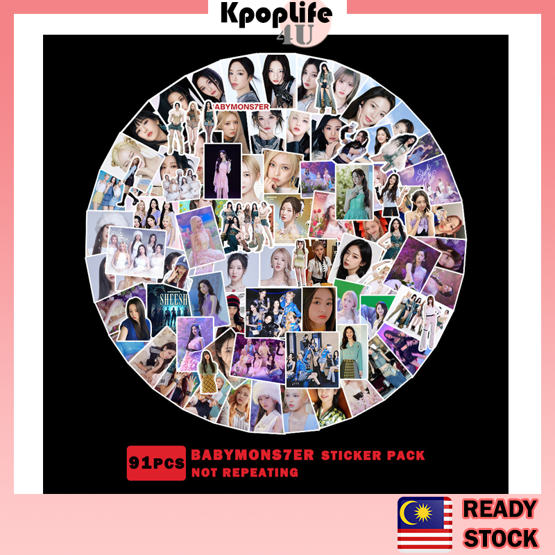 BabyMonster Deco Sticker ( 90 pcs ) Kpop Diary Laptop PVC Wallet ...
