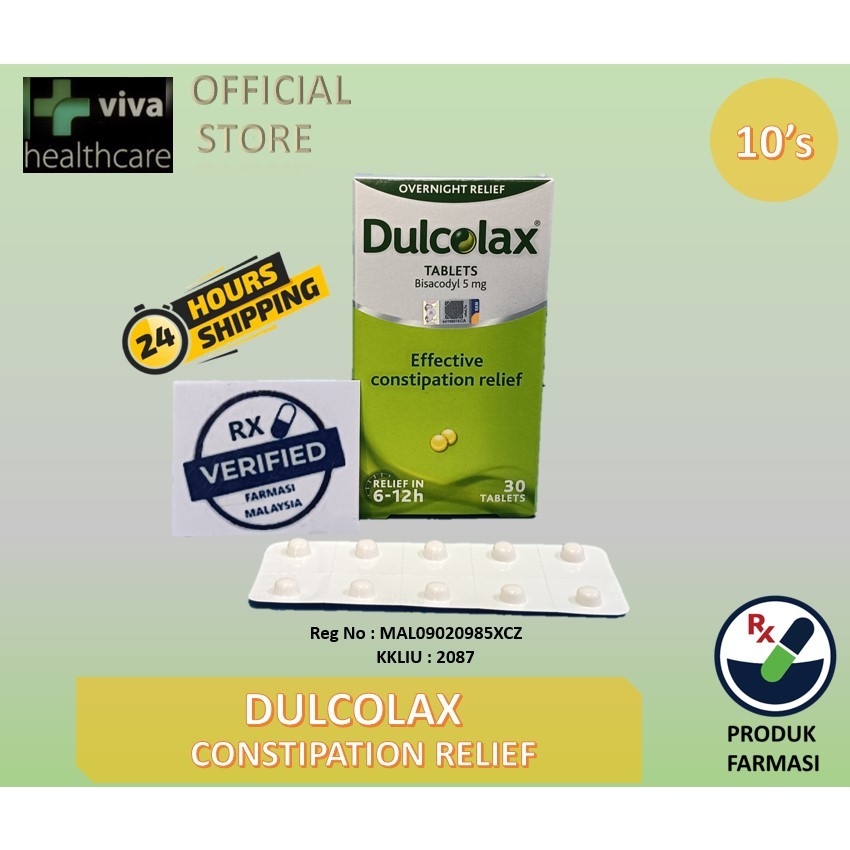 Dulcolax Tablets 30's Bisacodyl 5mg 樂可舒腸溶糖衣錠偶發性便秘 constipation sembelit ...