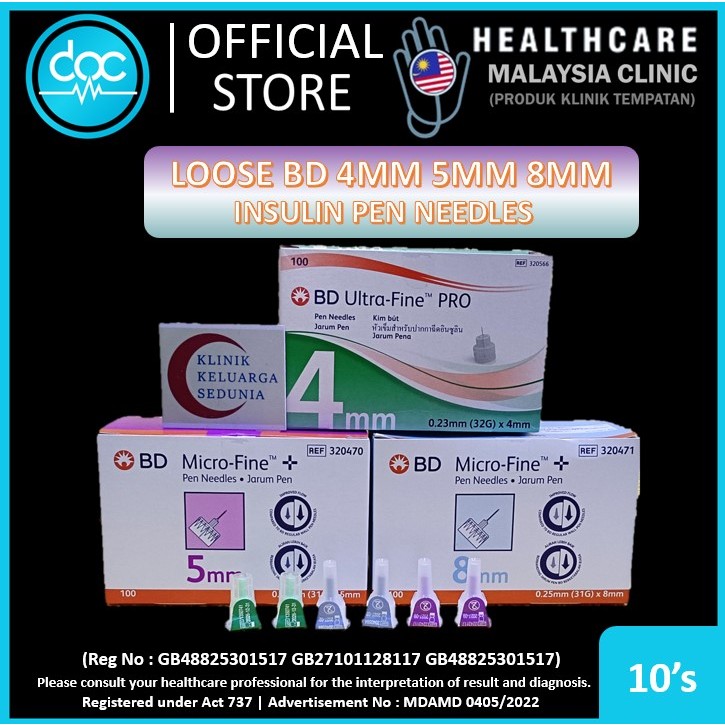 (Loose) BD 4mm 5mm 6mm UltraFine Pro Plus 31G 32G Micro-Fine Microfine ...