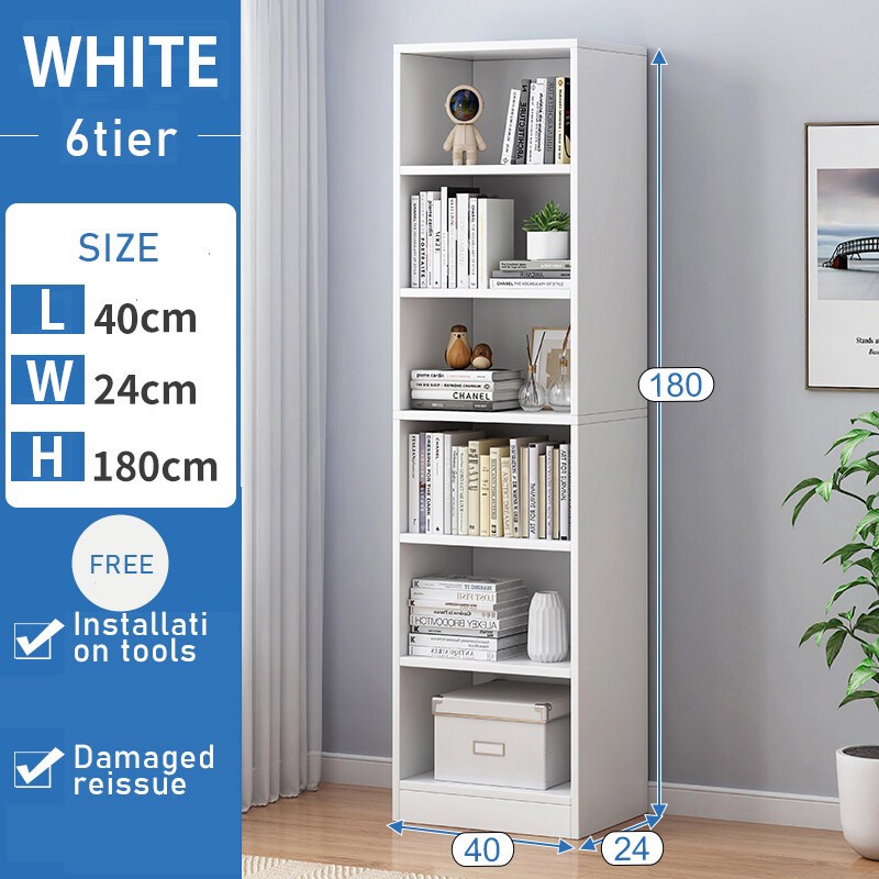 🗂️Rak Buku Bertingkat 6 Tier Bookcase Multipurpose Rack Storage ...