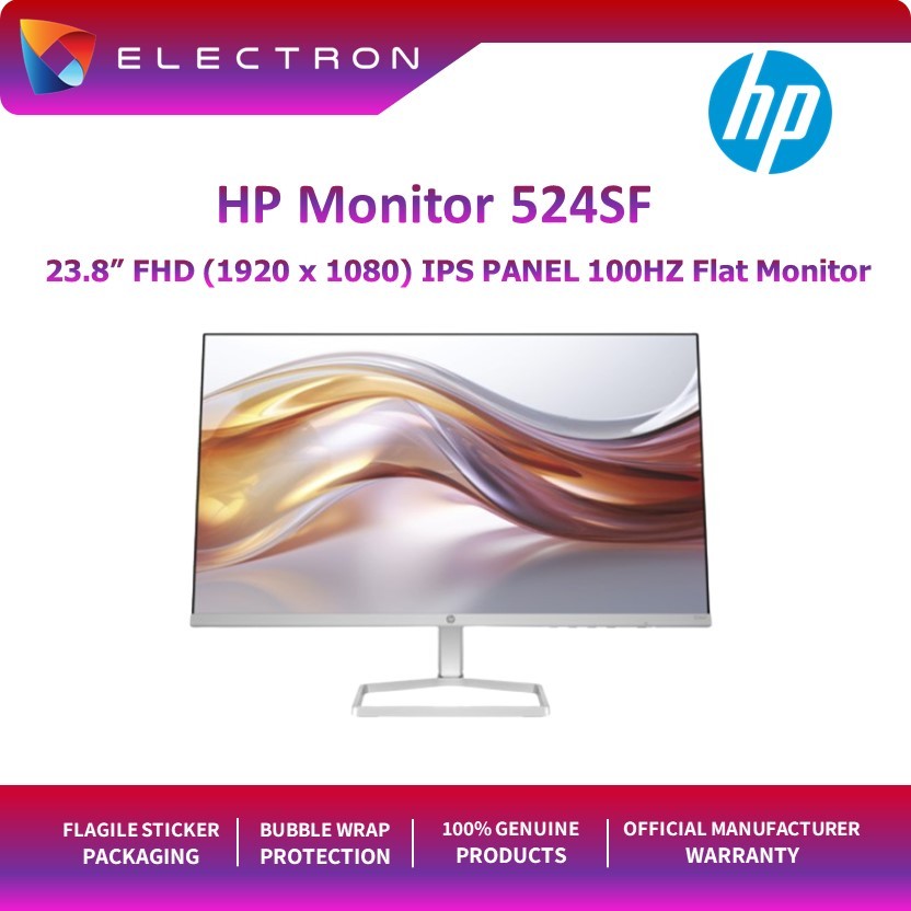 HP 524sf 23.8'' FHD 100Hz Flat Monitor ( VGA, HDMI , 3 Yrs Wrty ...