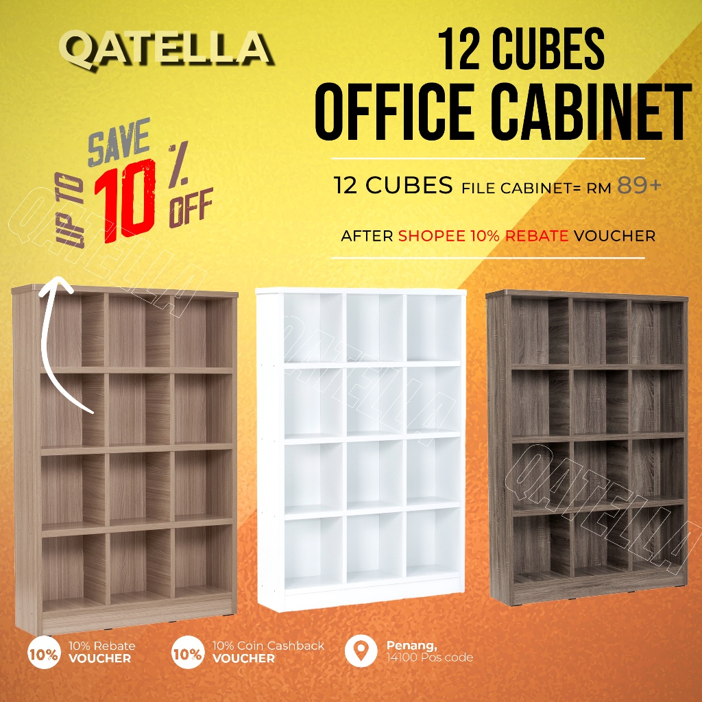 Qatella Brand -Exclusive 12C File Cabinet / File Rack / 4 Tier Book ...