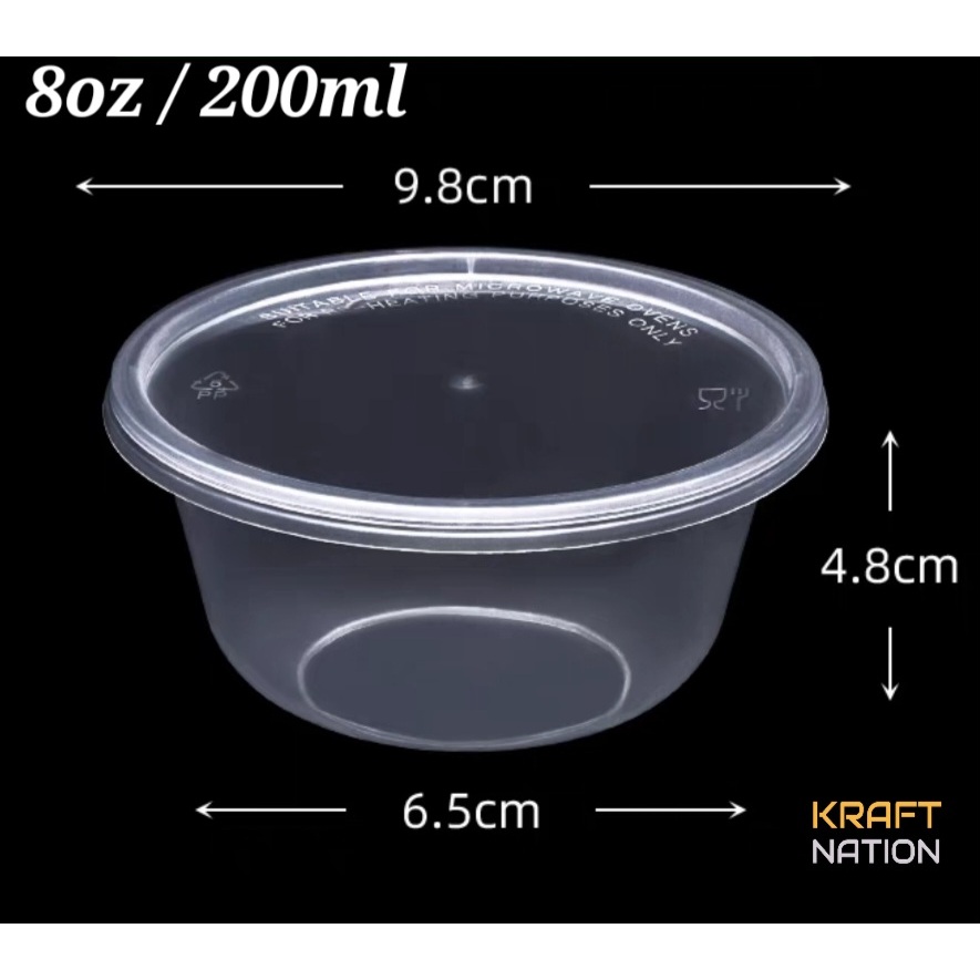 [Bundle] 10pcs 1, 1.5, 2, 3, 4, 5, 8 oz, PP5 Sauce Container/Deli ...
