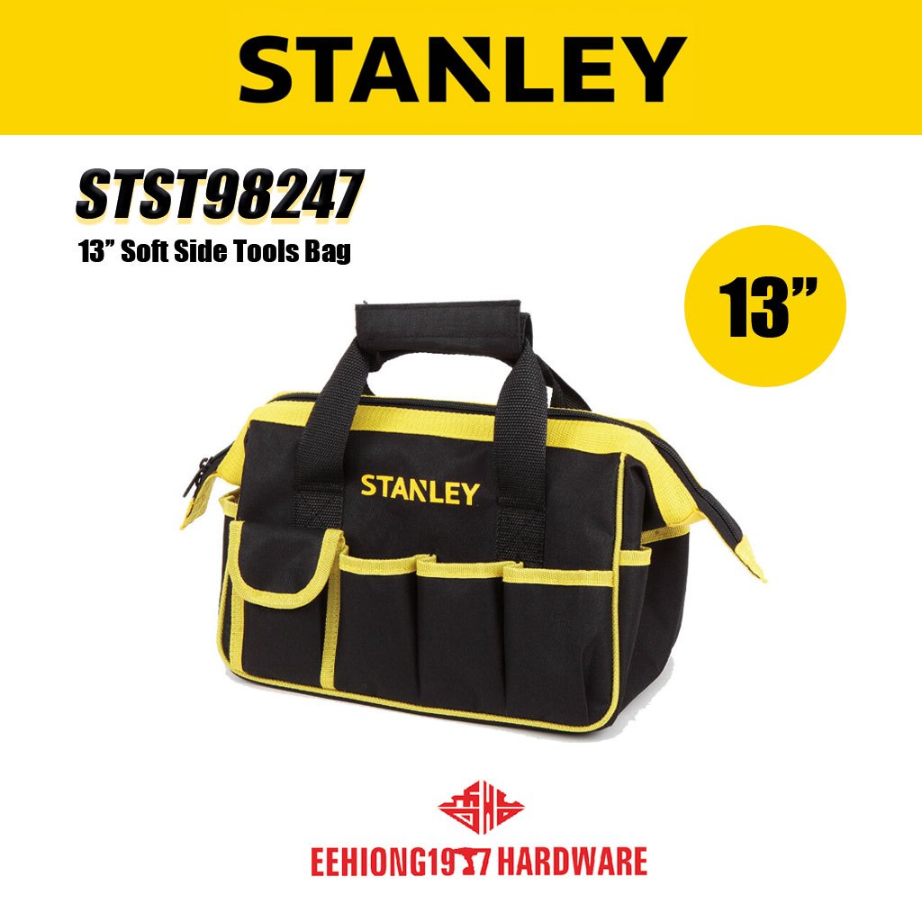 STANLEY STST98247 13'' Hand Carry Soft Side Canvas Tools Bag Nail Bag ...