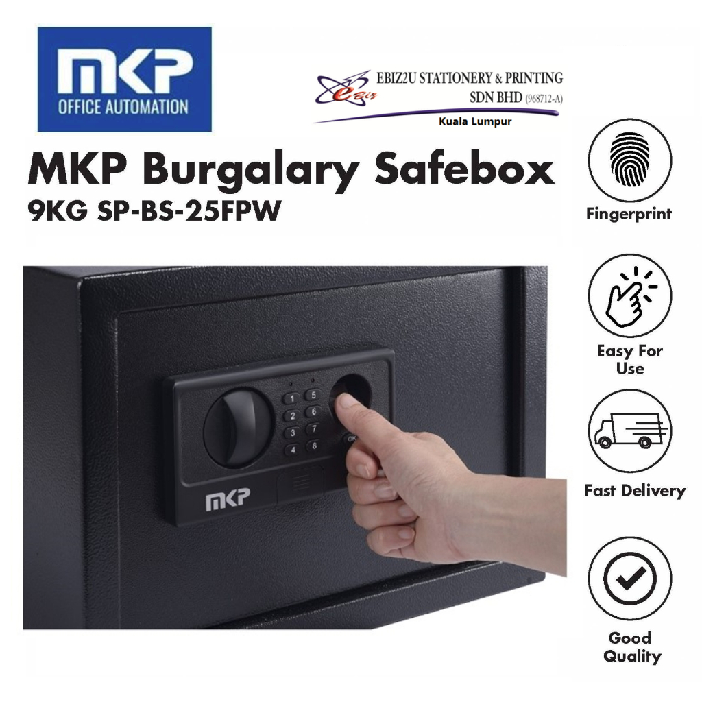 MKP Burgalary Safebox 9KG SP-BS-25FPW- personal safe box, Safe and Lock ...