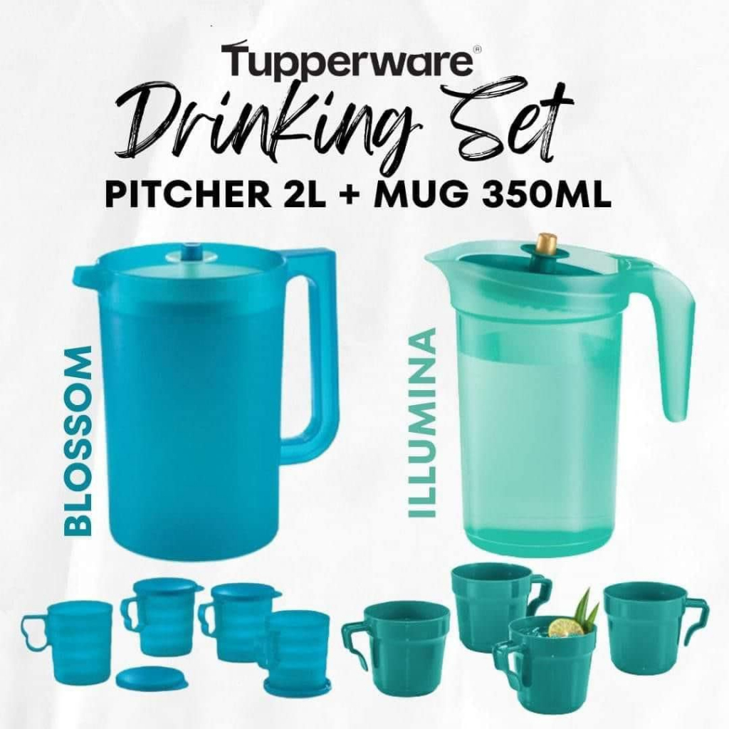 Tupperware Blossom Pitcher Blue 2L Illumina Pitcher 2L 3.7L water ...