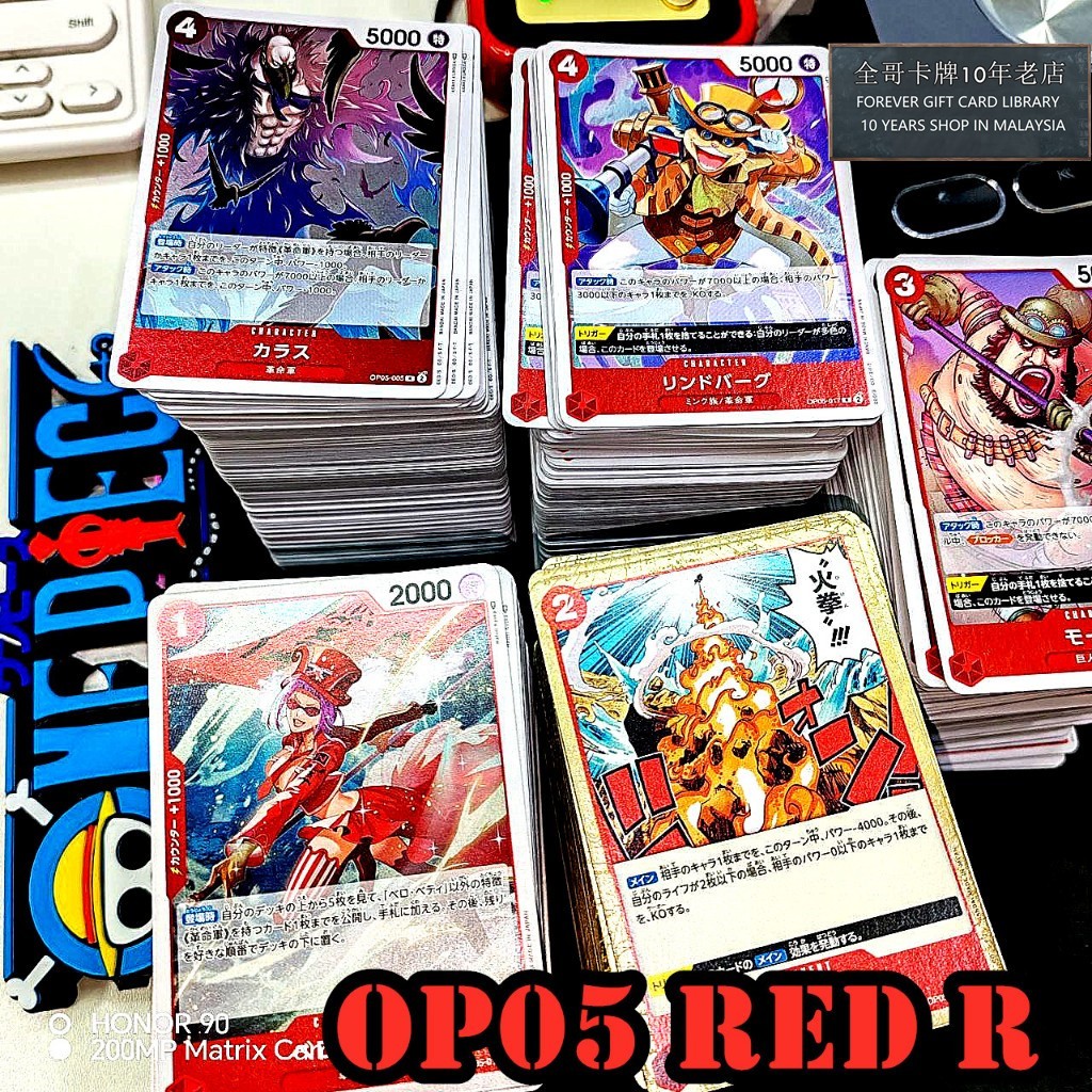 全哥海贼王 OP05 R RARE Red One Piece Card Game One Piece Set kad OP05-005 OP05-015 Belo Betty OP05 ...