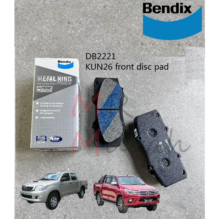 Original Bendix DB2221 Toyota Hilux Kun25 Kun26 VIGO REVO GUN125 Front disc pad brake pad Metal ...
