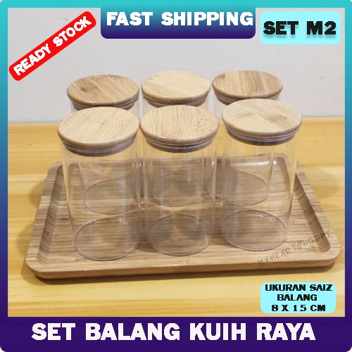 Balang Kuih Raya Bekas Kuih Raya Set 6 PCS Balang Kuih Raya dan Dulang ...